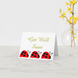 Cute Red Ladybug Get Well Soon Card | Zazzle