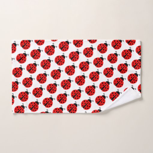 Cute red ladybug pattern bathroom towel set | Zazzle
