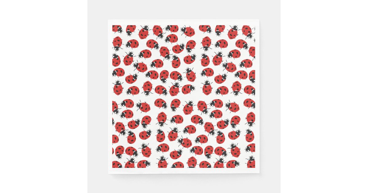 Cute Red Ladybug Pattern Napkins | Zazzle