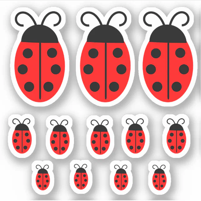 Cute Red Ladybug Sticker | Zazzle