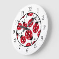 Cute Red Ladybugs Kids Wall Large Clock | Zazzle