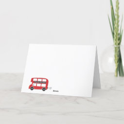 Cute Red London Bus Theme Kids Birthday Card | Zazzle