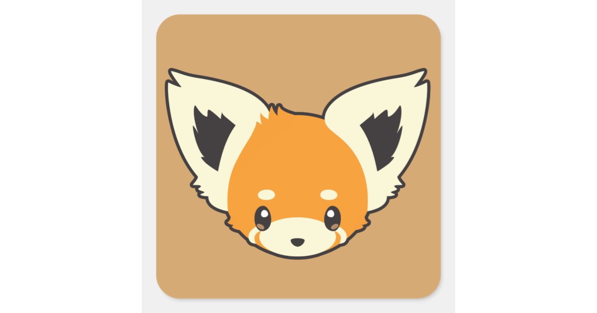 Cute Red Panda Square Sticker | Zazzle