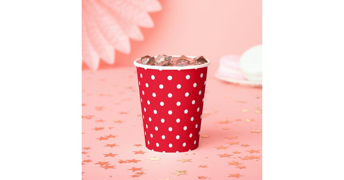 Cute Red Polka Dot Paper Cups | Zazzle