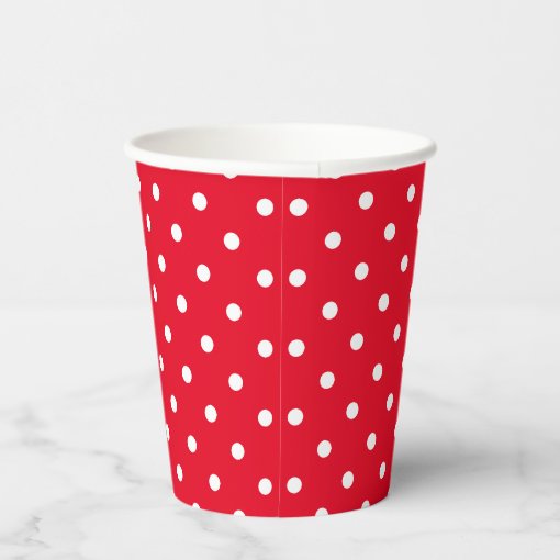 Cute Red Polka Dot Paper Cups | Zazzle