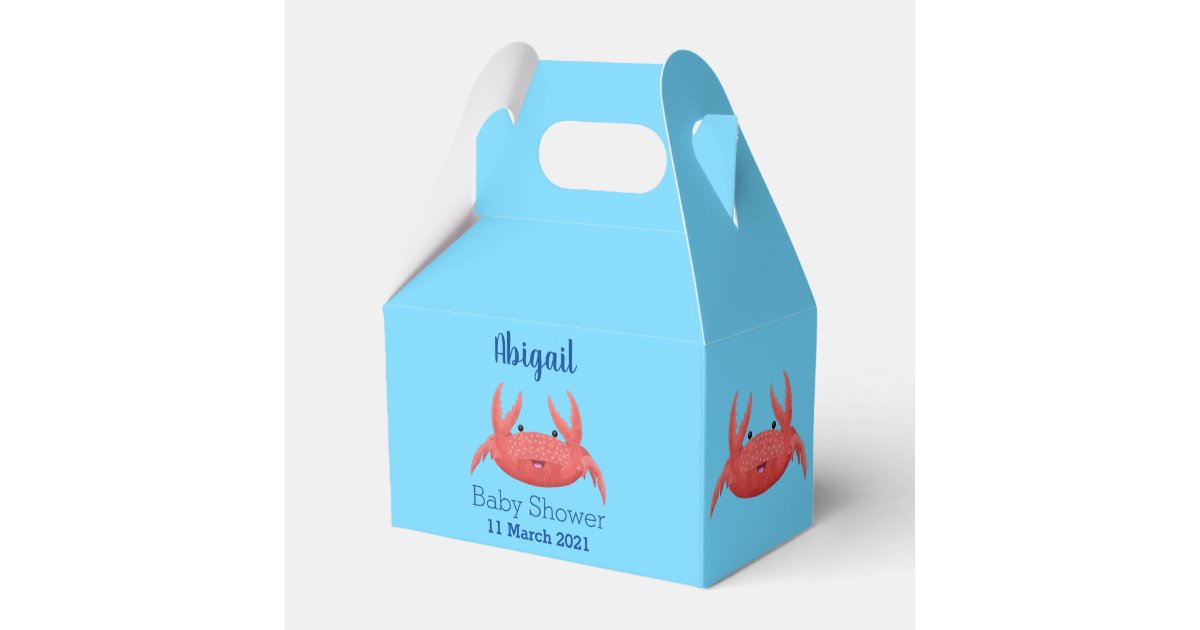 Cute red spotty crab cartoon illustration favor boxes | Zazzle