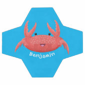 Cute red spotty crab cartoon illustration soccer ball | Zazzle