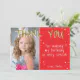Cute Red Star Girl Photo Birthday Thank You Card | Zazzle
