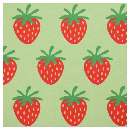 Strawberry Pattern Fabric | Zazzle