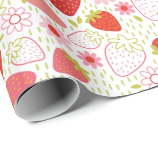 Cute Red Strawberry Wrapping Paper | Zazzle