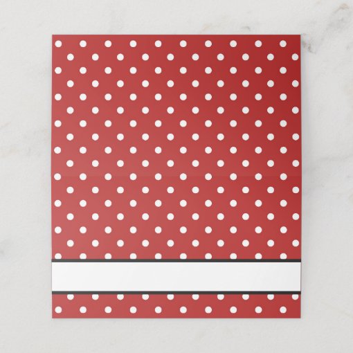 Cute Red White Polka Dot Birthday Party Place Card | Zazzle