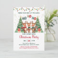 Cute Reindeer Rounding Up the Gang Christmas Party Invitation | Zazzle