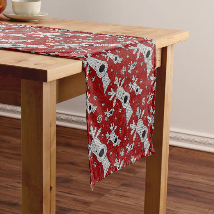 Cute Reindeer Short Table Runner | Zazzle