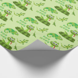 Cute Reptile Snake Wrapping Paper | Zazzle