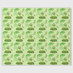 Cute Reptile Snake Wrapping Paper | Zazzle