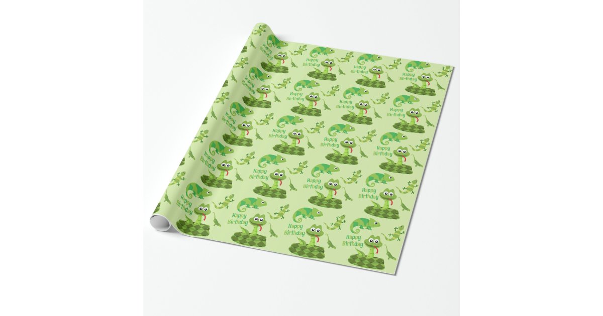 Cute Reptile Snake Wrapping Paper | Zazzle