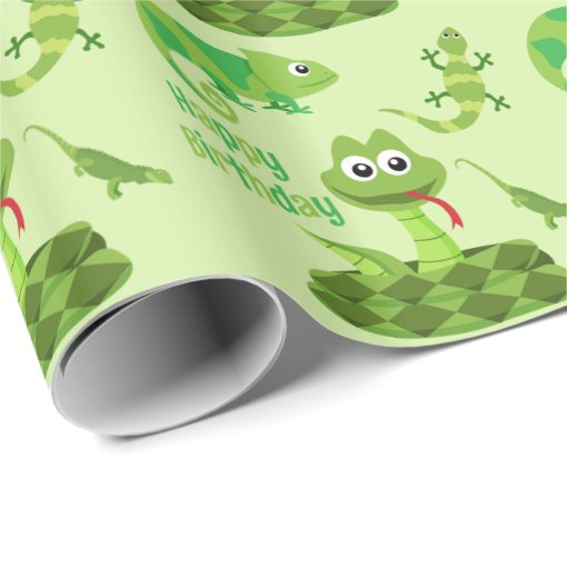 Cute Reptile Snake Wrapping Paper | Zazzle