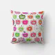 Cute retro apple pattern throw pillow | Zazzle