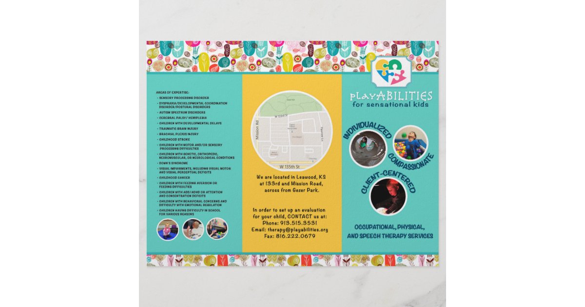 Cute Retro Cartoon Floral Design Flyer Template | Zazzle