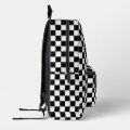 Cute Retro Checkerboard Monogram Black and White Printed Backpack | Zazzle