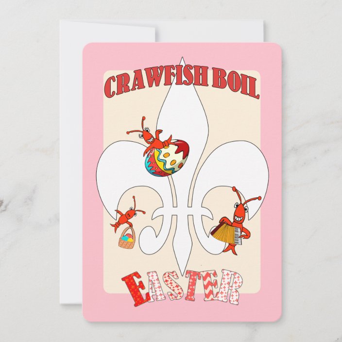 Cute Retro Feel Easter Crawfish Boil (pink) Invitation | Zazzle.com
