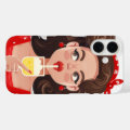 Cute Retro Girl Cocktail Phone Case | Zazzle