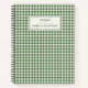 Cute Retro Green Gingham Plaid Personalized Recipe Notebook | Zazzle