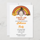 cute retro groovy halloween gost invitation | Zazzle