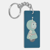 Cute Retro Robot Illustration Keychain | Zazzle