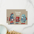 Cute Retro Robots Kids Flat Panel Thank You Card | Zazzle