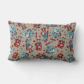 Cute Retro Robots Sci-Fi Themed Lumbar Pillow | Zazzle