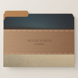 Cute Retro Stitched Faux Leather Look File Folder | Zazzle