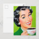 cute retro vintage coffee lady postcard | Zazzle