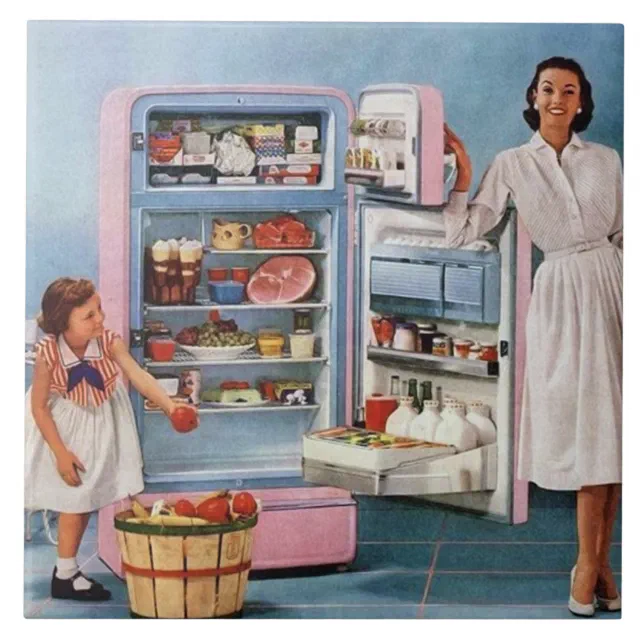 cute retro vintage kitchen decor ceramic tile | Zazzle