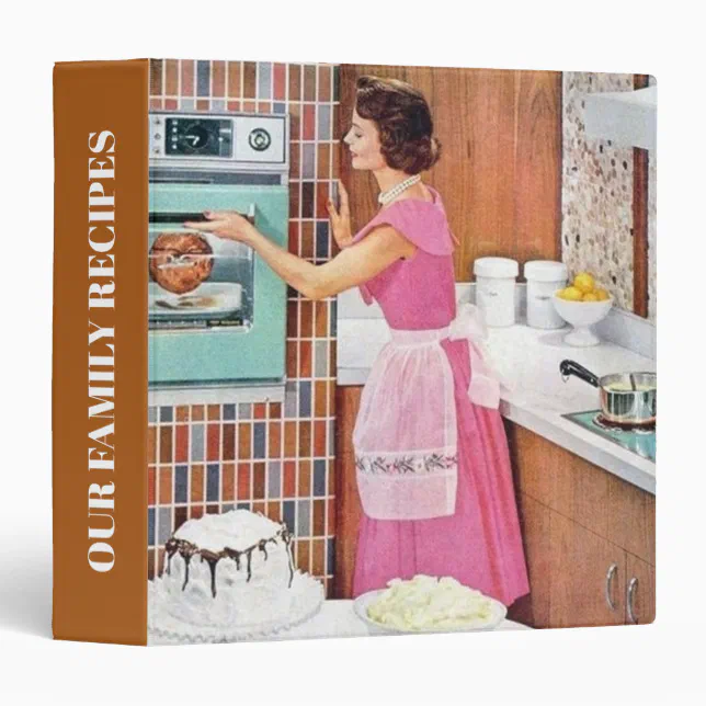 Cute retro vintage kitchen recipe binder | Zazzle