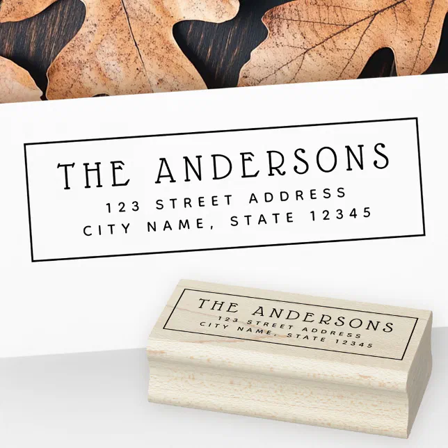 Cute return address and border rubber stamp | Zazzle