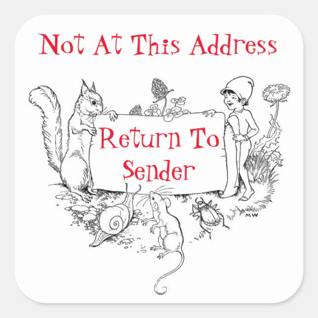 Cute Return To Sender Sticker | Zazzle