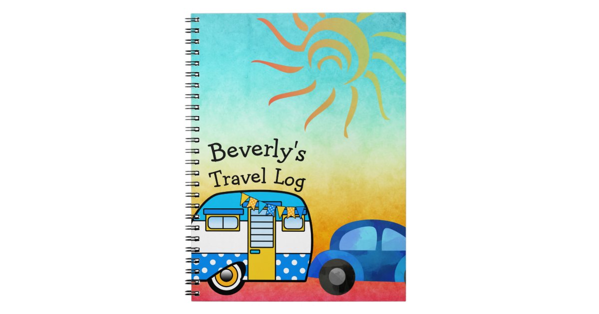 Cute Road Trip Travel Log Notebook | Zazzle