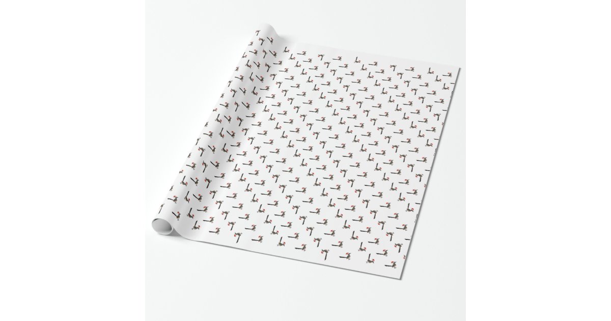 Cute Roadrunner Santa Claus Wrapping Paper | Zazzle