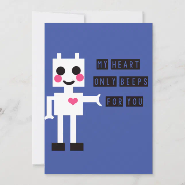 Cute Robot Valentine Card | Zazzle
