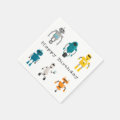 Cute Robots Droids Happy Birthday Napkins | Zazzle