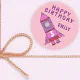 Cute Rocket Pink Kids Girl Happy Birthday Classic Round Sticker | Zazzle