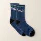 Cute rocket ship in space cartoon illustration socks | Zazzle