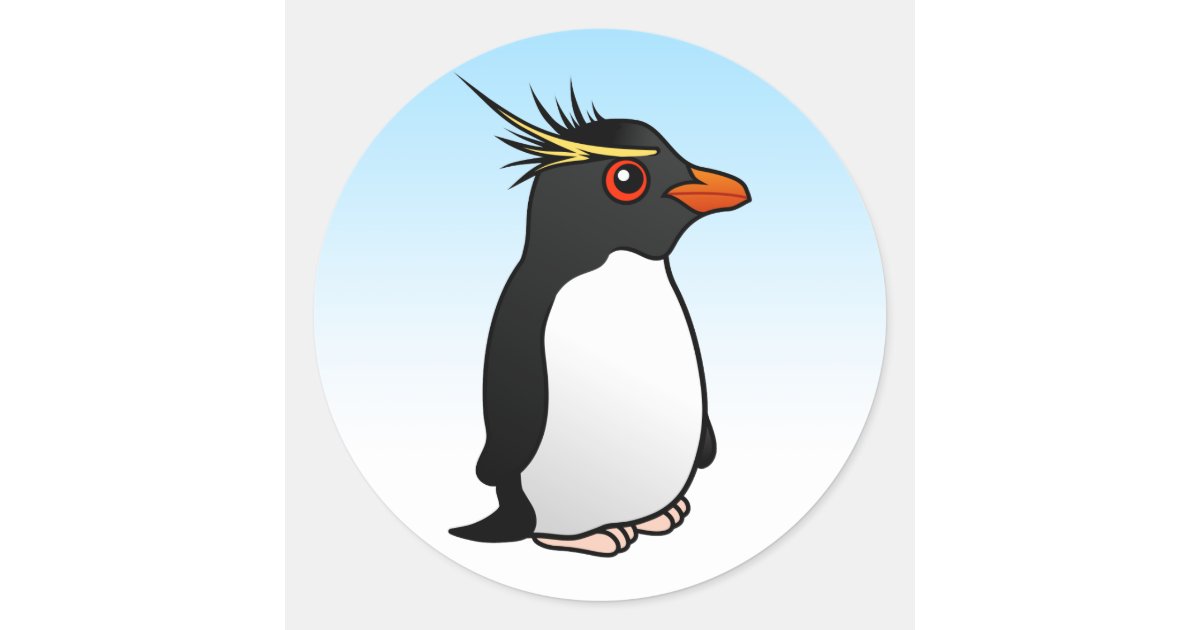 Cute Rockhopper Penguin Classic Round Sticker | Zazzle