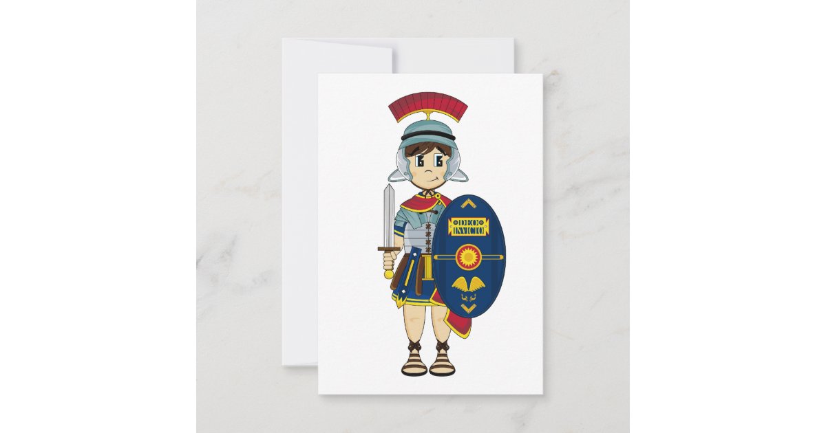 Cute Roman Soldier RSVP Card | Zazzle