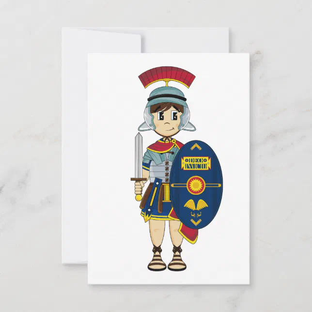Cute Roman Soldier RSVP Card | Zazzle