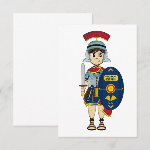 Cute Roman Soldier RSVP Card | Zazzle