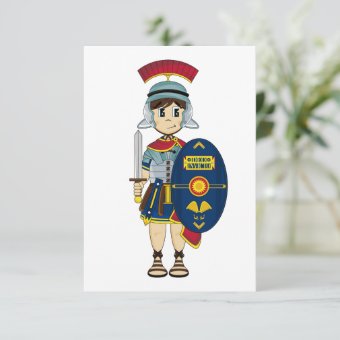 Cute Roman Soldier RSVP Card | Zazzle