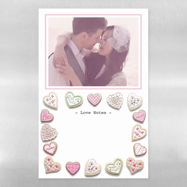 Cute Romantic Couples Photo Love Notes Magnetic Dry Erase Sheet | Zazzle