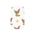 Cute Rooster, Chicken, Tan Polka Dots Minx Nail Art | Zazzle